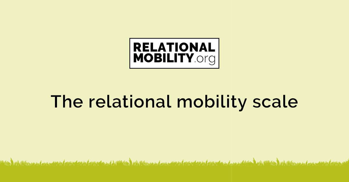 The Relational Mobility Portal The Relational Mobility Scale